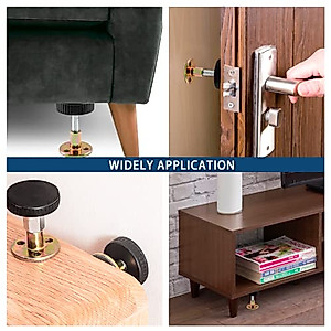 Litoexpe 4 Pcs Adjustable Threaded Bed Frame Anti-Shake Tool, Black Headboard Stoppers Bedside Anti Shake Tool for Beds, Cabinets, Sofa (30-110mm/ 1.18"-4.33")