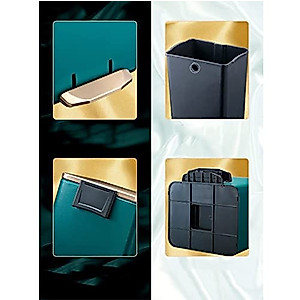 JGATW Garbage Can Household Trash Cans Living Room Creative Step Trash Can with Lid Bedroom Office Bathroom for Home Office (Color : Black, Size : 9L)