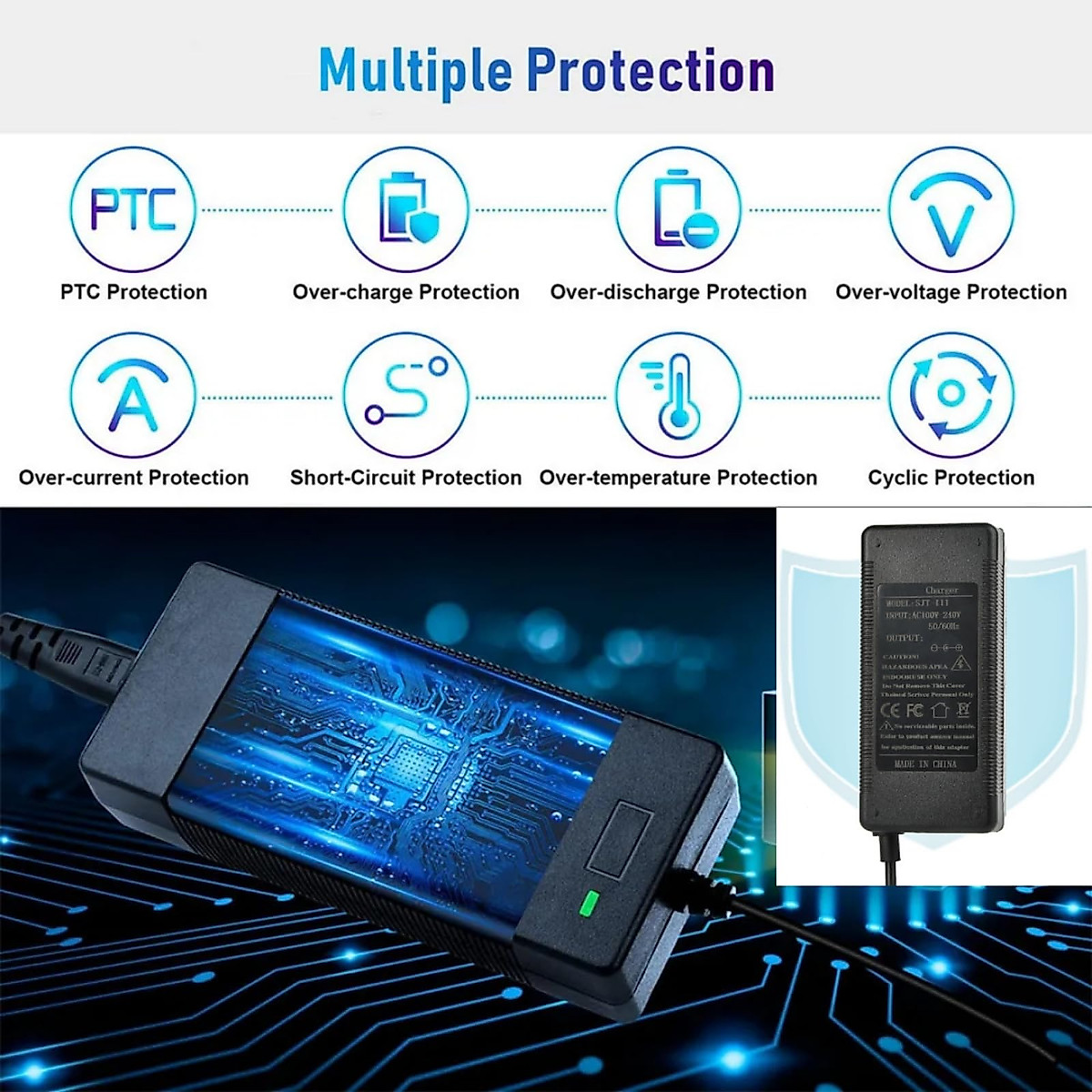 [Verified Fit] 36 Volt 1.5 Amp 3-Pin Quick Charger for Razor MX500 MX650 SX500 RSF650 Dirt Quad 500, Schwinn S600 S1000 ST1000, GT GT750, Mongoose M750, IZIP I600 I750, Super Turbo 800 1000 Elite