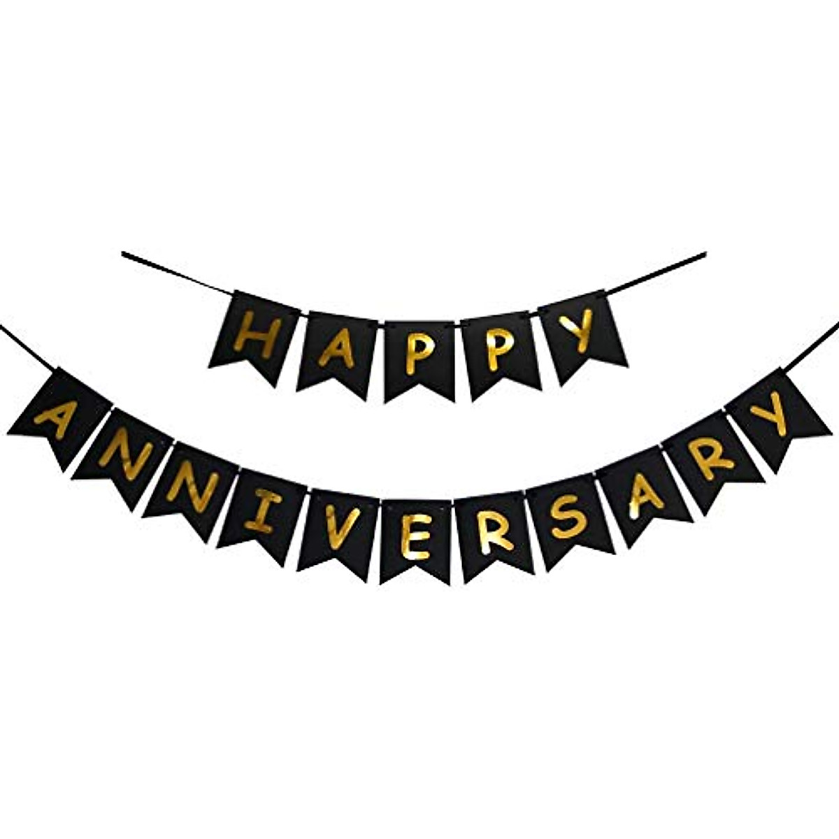 ZoZac Happy Anniversary Banner Party Hanging Paper Fans Decoration for Birthday Wedding Party