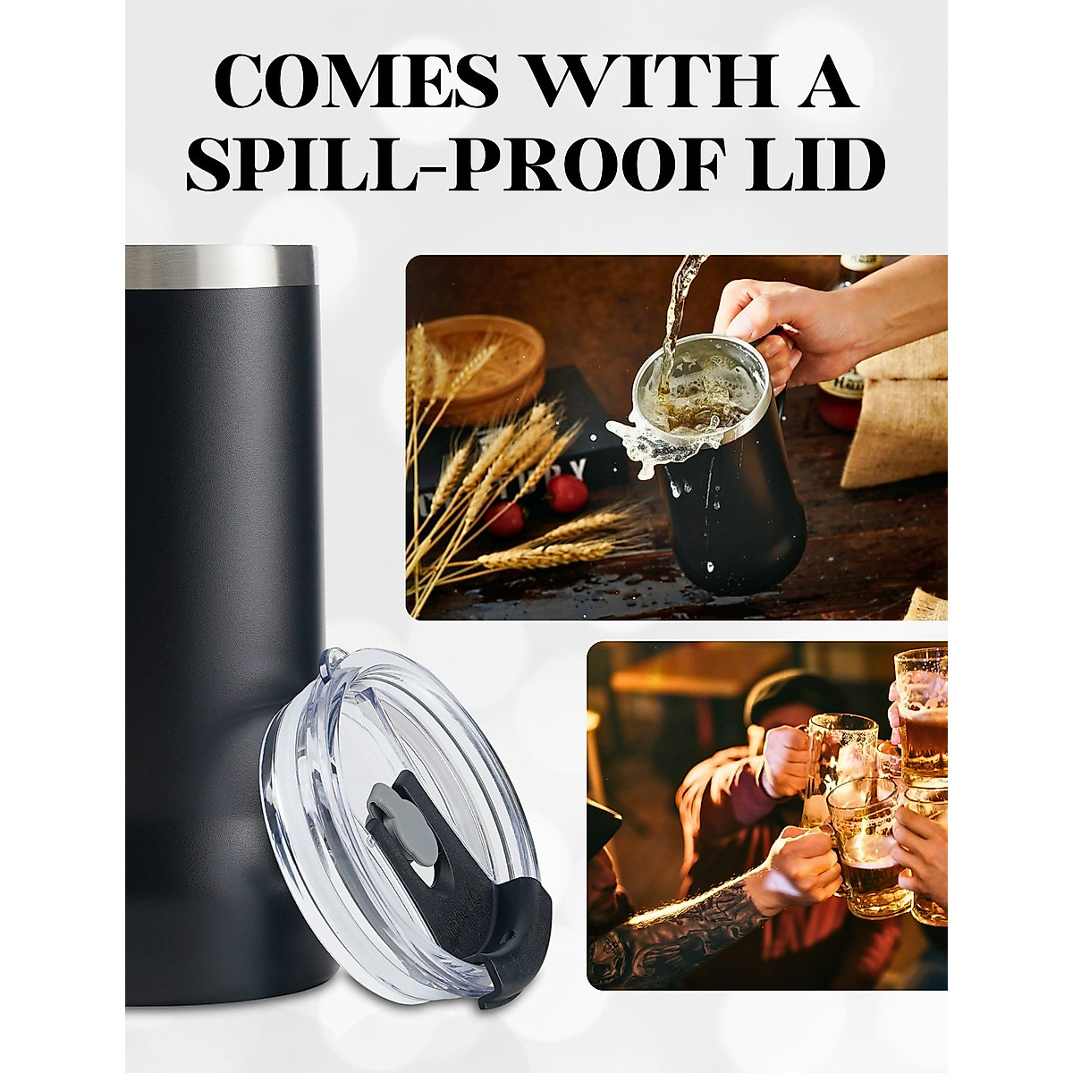 Onebttl Son in Law Gifts from Mom Dad, Parent, Father, Mother for Engagement, Wedding, Marriage, Stainless Steel Beer Stein Tumbler, 24oz Beer Mug with Lid