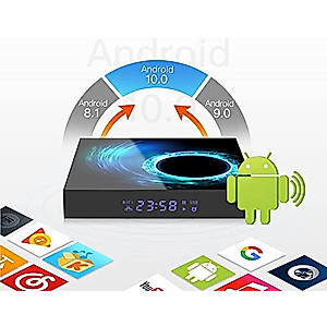 Android 10.0 TV Box 4GB / 32GB, Dual WiFi 2.4GHz/5GHz Bluetooth 5.0 6K Ultra HD/ 3D/ H.265 Ethernet with Mini Wireless Backlit Keyboard