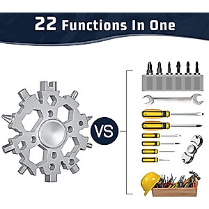 Stocking Stuffers for kids, 23 in 1 Snowflake Multitool Funny Christmas Gifts for Men, dads, teens, adults (Silver)
