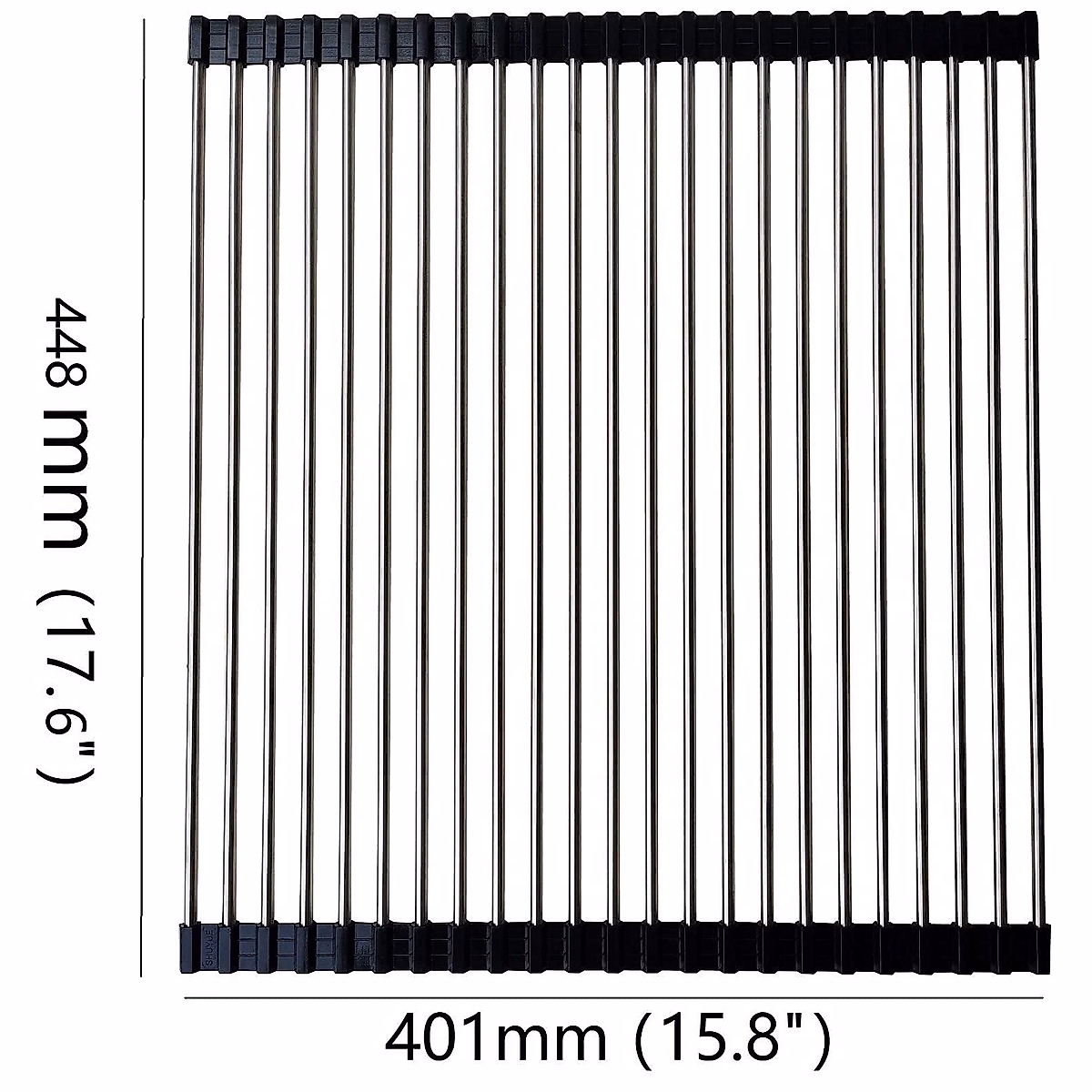 SHUYUE Roll Up Dish Drying Rack Over The Sink Dish Drying Rack Portable Stainless Steel Rolling Rack Kitchen Rolling Dish Drainer Sink Rack Mat Dish Racks for Kitchen Sink Counter (Black)