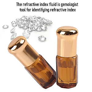 Refractive Index Fluid, Gemstone Refractometer Oil, 2 Bottles Refractive Index Fluid Oil 3ml Each 1.300-1.800 RI for Gem Refractometers Professional Gemstone Identification Tools