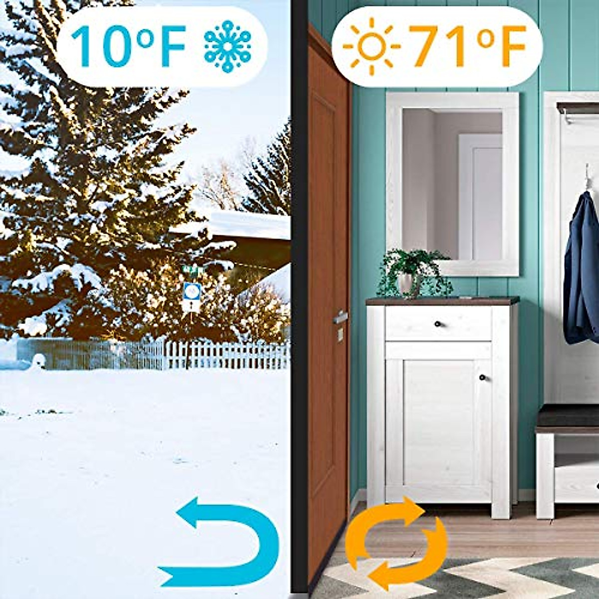 Upgraded Door Draft Stopper for Large Gap,Widened Door Sweep Seal Gap Up to 1-2/5" for Interior, Exterior and Garage Doors- Keeping Draft,Dust, Noise, Unwanted Light and Pests Out, 3" W x 37" L,Black