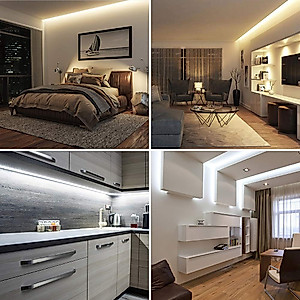 NOVOSTELLA 79ft(2rolls) Tunable White LED Strip Light Kit 2688LEDs Dimmable 3000K-6500K 24V Flexible Tape Remote Ribbon for Stage Bedroom Party Kitchen Stair Living Room Ceiling Daylight Warm White