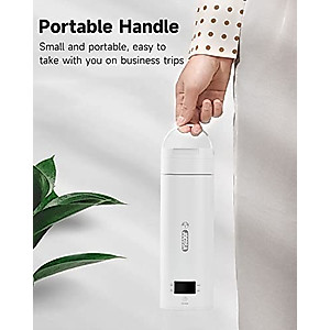 Travel Kettle, Portable Electric Kettle Small Kettle Boiler for Travel and Work, 304 Stainless Steel,BPA Free, 4 Temperature Adjustable with LED Display,Auto Shut-Off and Boil Dry Protection with Keep Warm Function,380ml Mini Kettle.