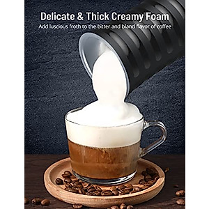 Paris Rhône 4-in-1 Milk Frother and Steamer, Non-Slip Stylish Design, Hot & Cold Milk Steamer with Temperature Control, Auto Shut-Off Frother for Coffee, Latte, Cappuccino, Macchiato