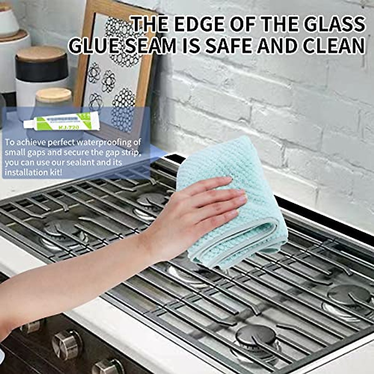 30" Slide In Range Rear Filler Kit W10113901A，Universal Triangular Filler Strip for Stove Gap, Aluminum Cooktop Gap Trim Kit Between Backsplash and Stove Compatible with Whirlpool & Most Brand, Black
