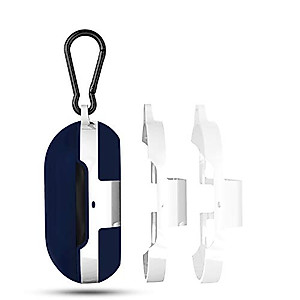 2 Packs Silicone Cover for Galaxy Buds Case/Galaxy Buds + Plus Case,with Carabiner Full Body Protections Skin Accessories Compatible Samsung Galaxy Buds Plus (Navy Blue and Burgundy)