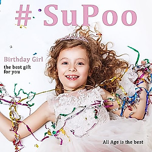 SuPoo Tiaras for Girls Pink Birthday Crown Birthday Girl Sash Princess Crown Birthday Girl Headband Crystal Birthday Tiara with Comb Crown for Girls Rhinestone Happy Birthday Accessories Gift