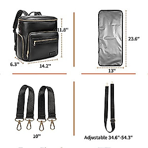 Ezgnuk Leather Diaper Bag Backpack, Travel Back Pack,Large Capacity Maternity Baby Nappy Organizer with USB Charging Port…