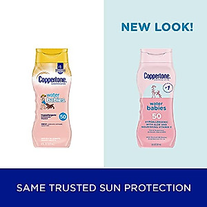 Coppertone Water Babies Sunscreen Lotion SPF 50, Pediatrician Recommended, Water Resistant, 8 Fl Oz Bottle