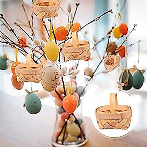 YARNOW 12pcs Miniature Picnic Baskets with Handles Small Wood Chip Baskets Dollhouse Tiny Woven Basket Mini Party Favor Basket for Fairy Garden Crafts Decor
