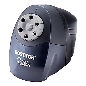 Bostitch Office QuietSharp 6 Electric Pencil Sharpener, Heavy Duty Classroom Sharpener, Size Selector with 6 Different Sizes, Perfect for Classroom and Homeschool Use, Black