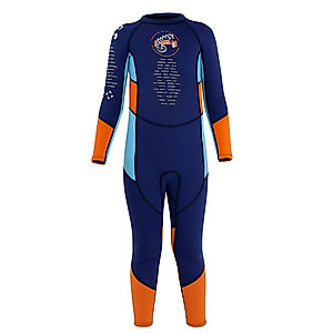 TENMET Boys Kids 2.5mm Neoprene Keep Warm Wetsuit UV Protection Swimsuits Long Sleeves Diving Suits Size 4