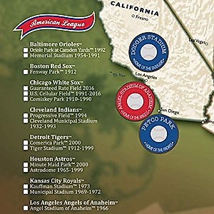 Map Your Travels Ballpark Travel Quest Poster Set | Laminated and Includes Stickers | 19"x26" | Made in the USA