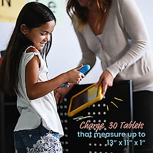 ECR4Kids 30-Bay Charging Cart, Classroom Storage, Black