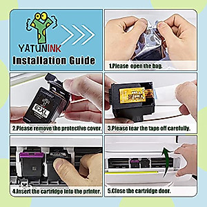 YATUNINK Remanufactured 62XL Ink Cartridge for HP 62XL 62 XL Black Ink Cartridge for HP Envy 5540 Envy 7640 5542 5640 5642 5643 5660 5661 7645 Officejet 200 250 5740 5745 Printer Ink (Black 2 Pack)