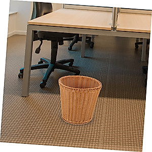 OKUMEYR Trash Can, Plastic, Brown, Open-Top