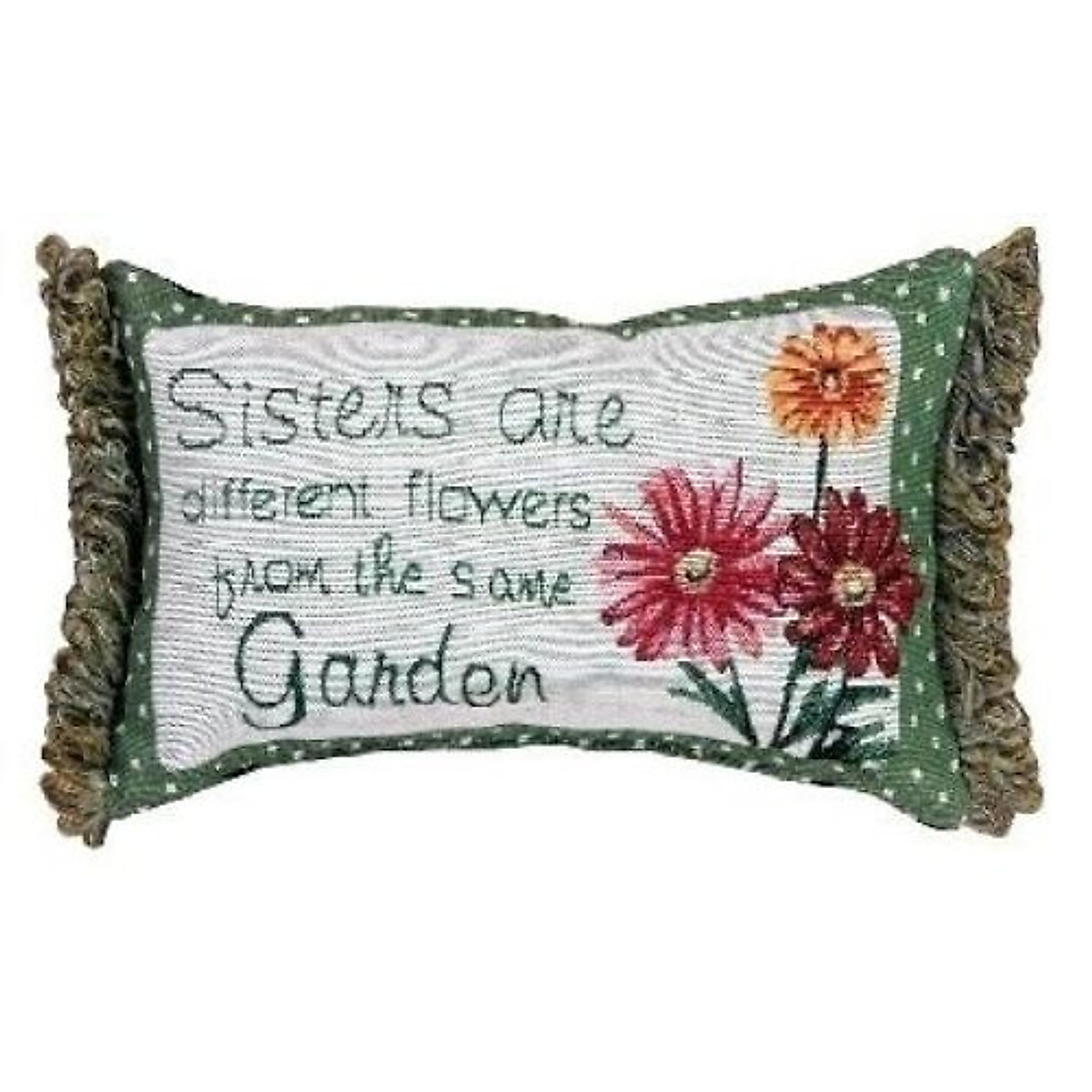Manual Sisters are Different Flowers Pillow, 11 X 8-Inch