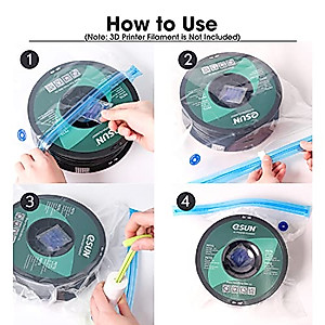 eSUN 3D Printing Filament Vacuum Storage Kit, Spool Storage Sealing Bags Dust Proof Humidity Resistant for Keeping Filament Dry, 10 Vaccum Bags/Kit, 33 x 38cm