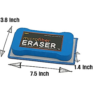 Huntz Dustless Chalk With Microfiber Eraser (Washable & Reusable) (12 White Chalks 12 Colored Chalks With Eraser)