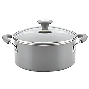 Rachael Ray Get Cooking! Nonstick Cookware Pots and Pans Set, Includes Baking Pan and Cooking Tools, 12 Piece - Gray