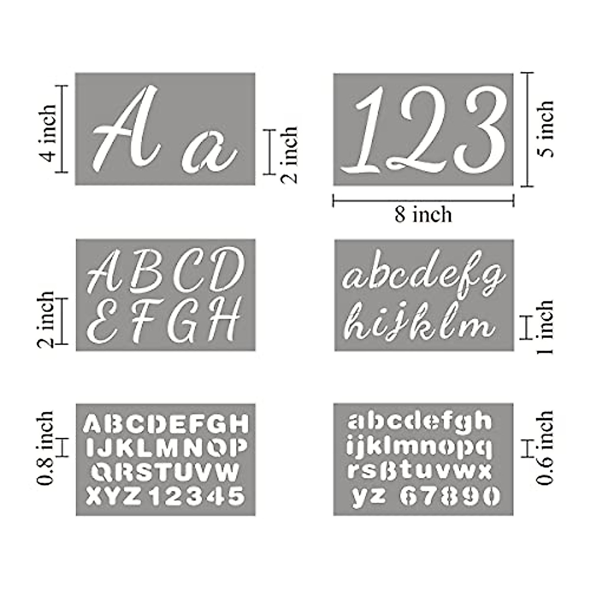 Large Letter Stencils for Painting on Wood - 44 Pack Alphabet Letter Number Stencil Templates with Signs, Reusable Plastic Stencils in 3 Fonts and 284 Designs for Chalkboard Fabric Wood Signs