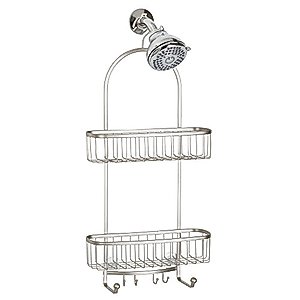 InterDesign York Extra Large Shower Caddy - Bathroom Storage Shelves for Shampoo, Conditioner and Soap, Satin