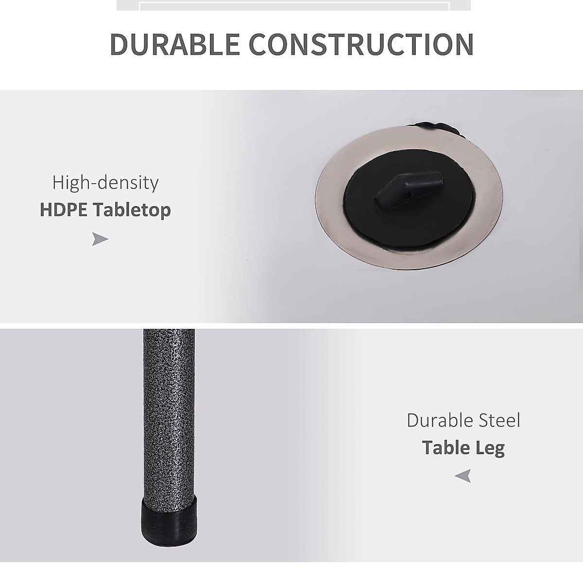 Outsunny Folding Fish Cleaning Table with Sink, Portable Camping Table with Faucet Drainage Hose, Grid Rack and Fish Cleaning Kit for Picnic, Fishing, 50"