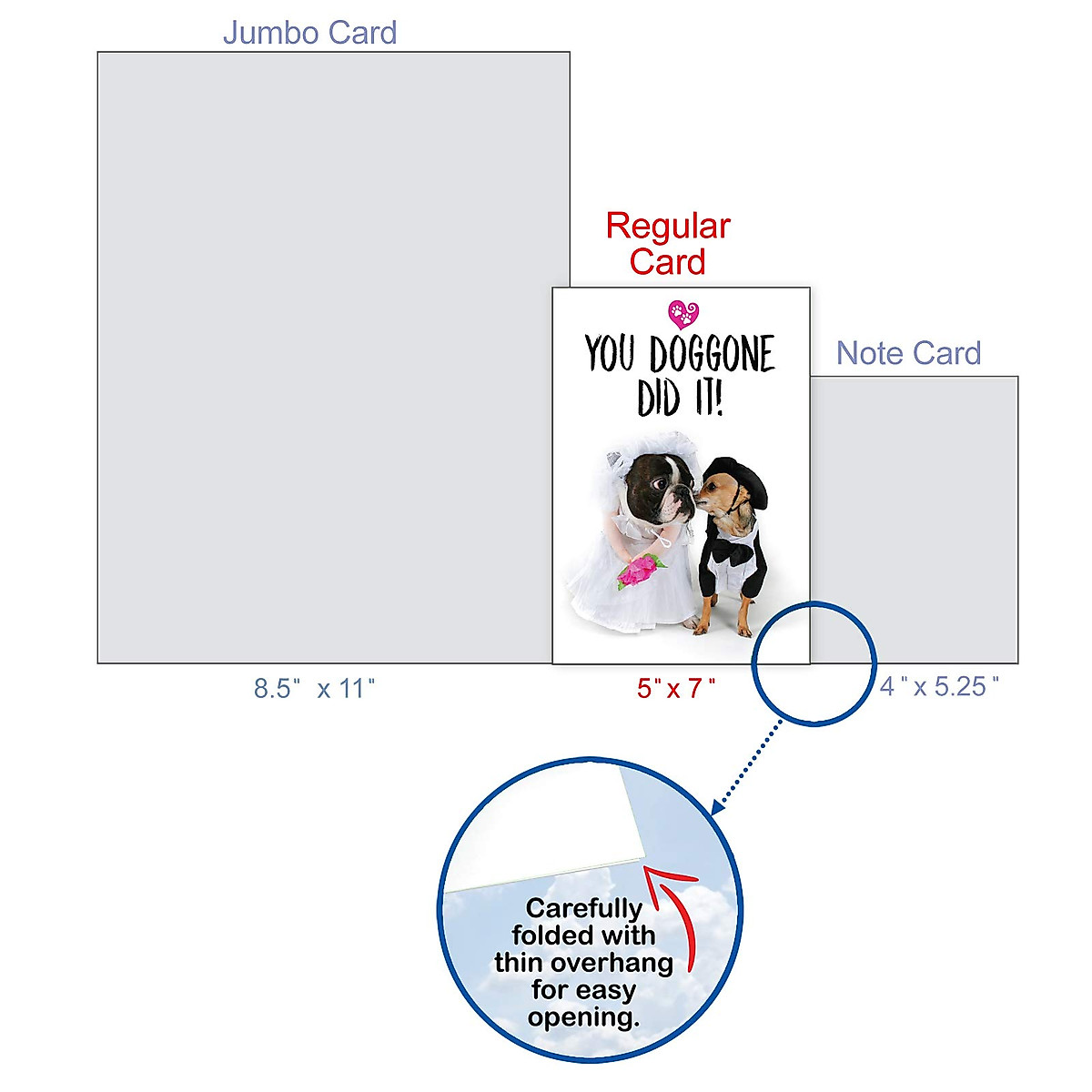 NobleWorks - Married Dogs - Pet Animal Wedding Card for Bride and Groom - Newlyweds Marriage Note Card with Envelope C6898WDG