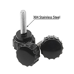 Rrina 18Pcs 304 Stainless Steel Male Thread Knurled Clamping Knobs Grip Thumb Screws Handle Bolts M4x10/15/18mm