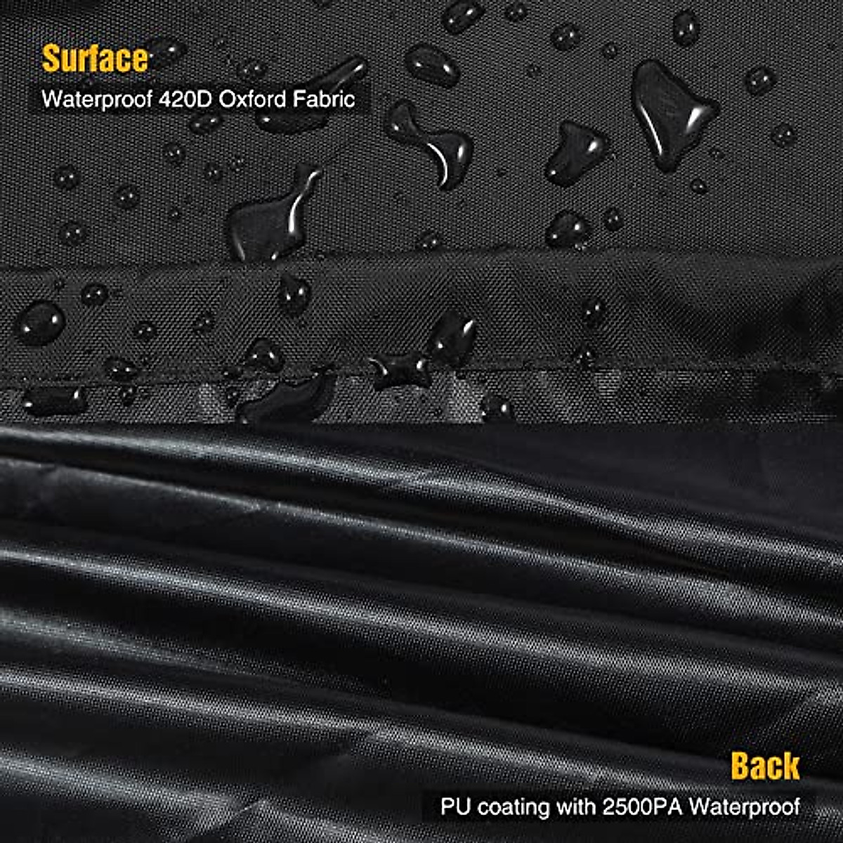 RedSwing Outdoor Patio Swing Cover 3 Seater Waterproof&Sunshade, 3 Triple Seater Hammock Swing Glider Canopy Cover for Garden, Black