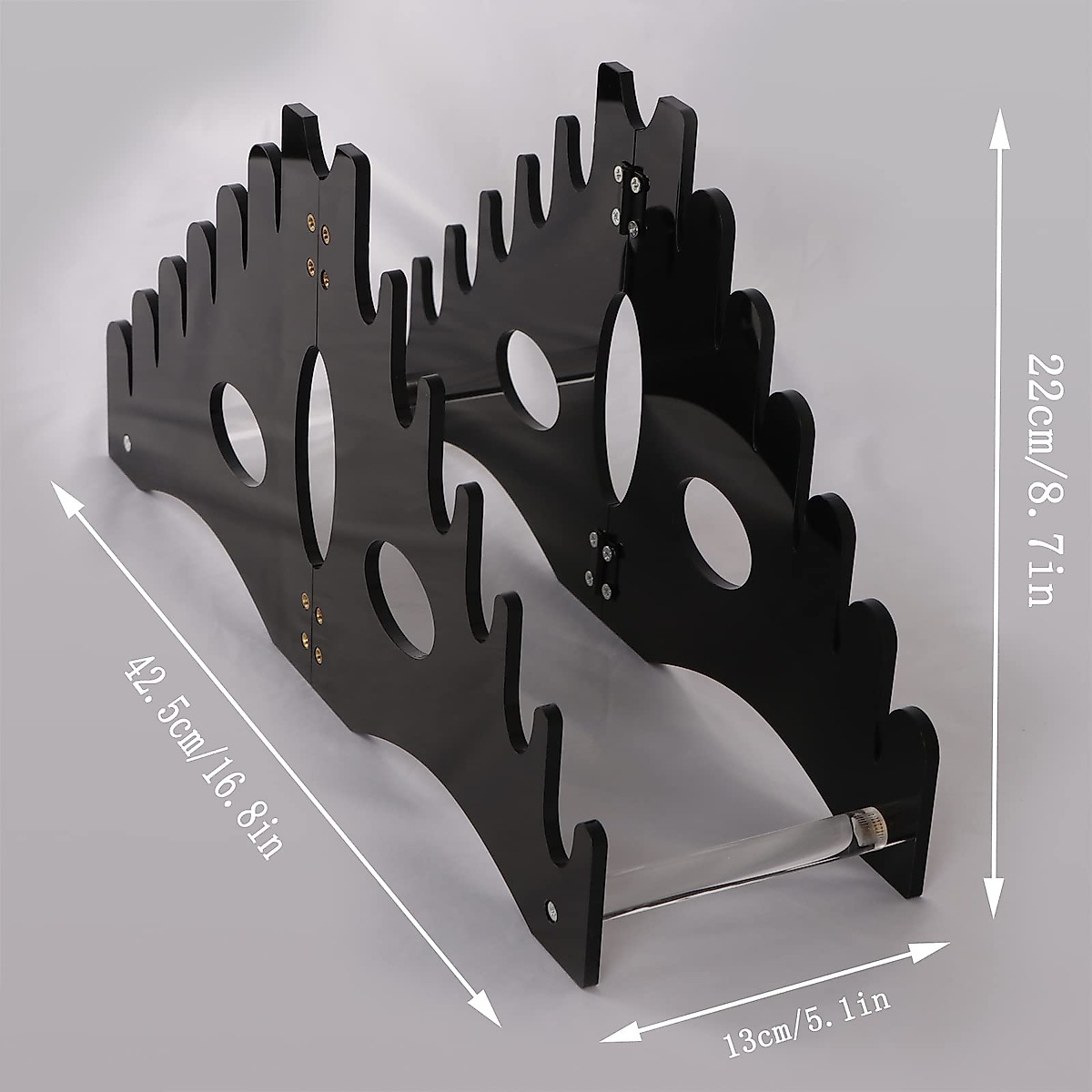 Knife Holder Knife display stand Acrylic Knife Holder Saber storage rack for small Knife Pocket Knife sabre Organize and Display (Black)