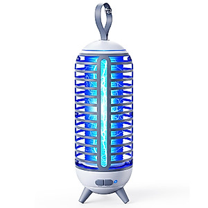 Bug Zapper，Wireless Mosquito Killer Lamp, Indoor and Outdoor Mosquito Killer Lamp, Rechargeable 2 in 1, Suitable for Patio, Home, Backyard, Yard, Garden, Campsite (Blue)