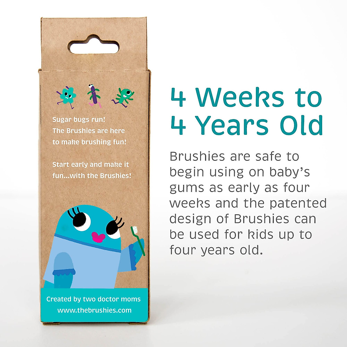 The Brushies Chomps The Dino Baby & Toddler Toothbrush & Storybook Set/Dental Item and Book/Youth Tooth & Gum Care/Ages 4 Weeks to 4 Years