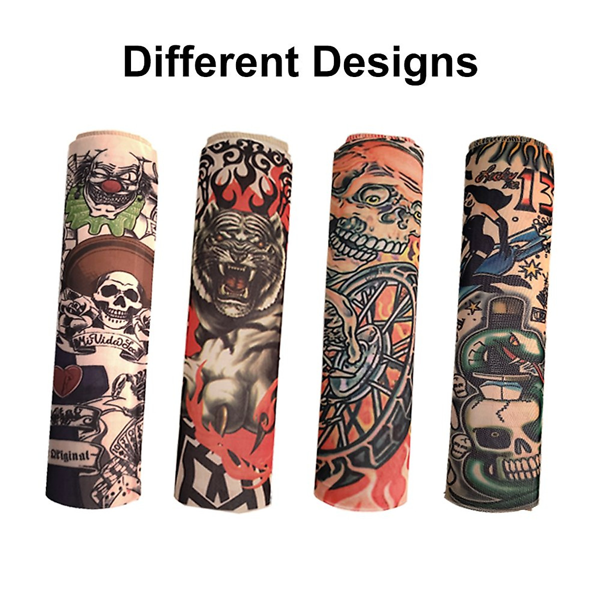 Tattoo Sleeve for Kids, Baby Tattoo Sleeves Arts Fake Slip on Arm Sunscreen Sleeves UV Sun Protection Cooling Arm Sleeves for Kid Child 8 PCS
