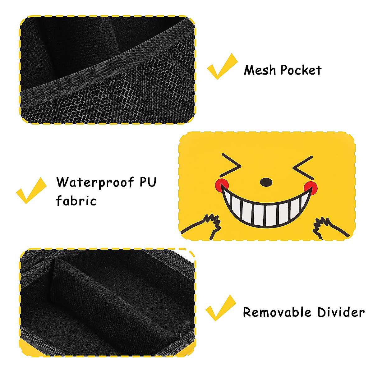 Minahao Cards Case Compatible With PM Trading Cards/Yugioh/ MTG Cards and all Card Games, Card Game Case Holds Up to 500 Cards. (Yellow)