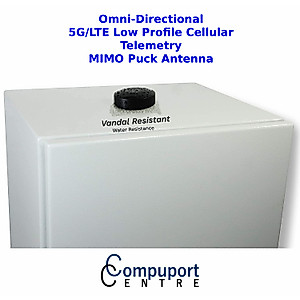 CompuPort 5G LTE Puck Antenna Omni-Directional high-gain MIMO Dual Diversity with SMA Male 15' Cables, Works with Sierra Airlink, Microhard, Digi, Teltonika, Cradlepoint and Any SMA 4G/5G Gateways.