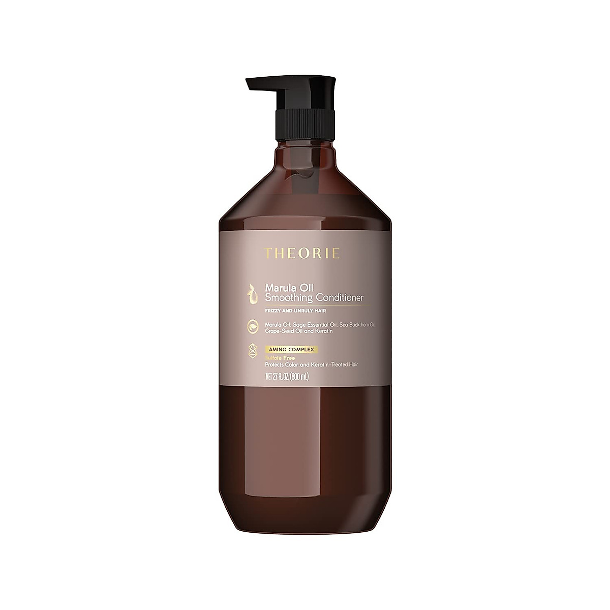 Theorie Marula Oil Hair Smoothing Conditioner - Frizz Control with Marula, Sea Buckthorn & Grape Seed Oils, Sulfate & Gluten Free, All Hair Types, 800 ML