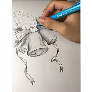 Stabilo 0.5mm Com4 Mechanical Pencil Set Triangular Anti-Slip Grip Design (2 Packs - 1 Blue and 1 Pink) + Stabilo 0.5mm 2B Hi-Polymer Lead Refills (2 Tubes - 24 Leads each Tube)