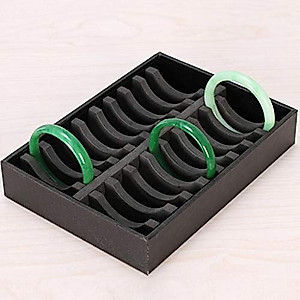 Fityle 20 Slots Bracelet Bangle Holder Jewelry Display Storage Showcase Box Tray - Black