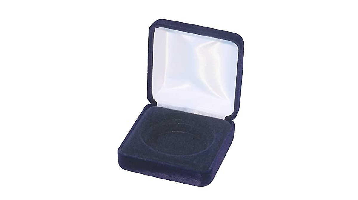 Guardhouse Blue Velvet Coin Display Box for Large Coins