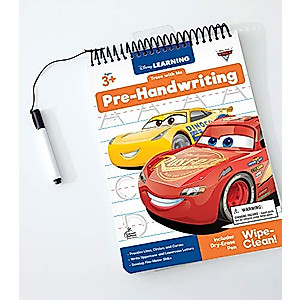 Disney Learning Cars 3 Trace With Me Pre-Handwriting Tracing Books for Kids Ages 3-5, Preschool Shapes and Letter Tracing Wipe Clean Workbook, Dry Erase Handwriting Practice Book for Kids, Pre K +