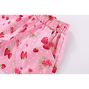 Mud Kingdom Watermelon Toddler Girl Outfits Backless 5T Fruit Pattern Pink