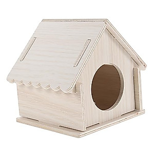 Balacoo 2pcs Wooden pet House Wooden Toys Hamster Toy Wooden House Hamster Accessories Chinchilla Hamster nest Small pet Small Animals Wooden cage Seesaw The Swing Multi-Layer Small House