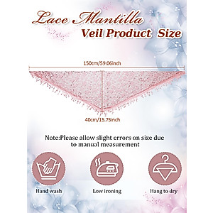 Zhanmai 12 Pcs Veils for Church Catholic Mass Veils for Women Catholic Lace Triangle Lace Mantilla Floral Tulle Scarf Covering (Vibrant Color)