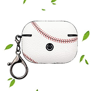 KAMPETACE Case for AirPods pro 2, Full Protective Durable Baseball Case for Apple AirPods pro 2 Charging,Case Cover with Keychain